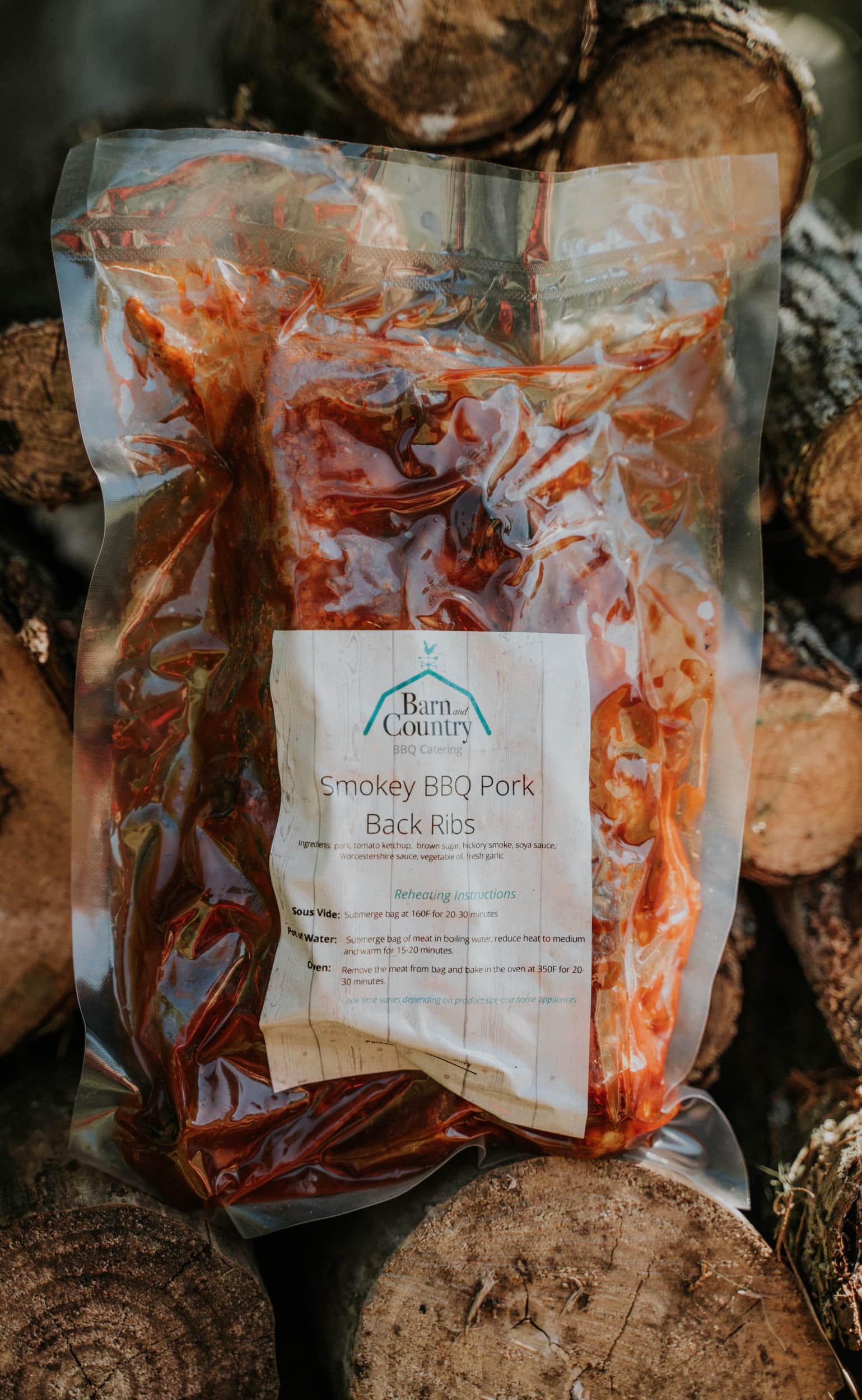 Ribs - "Fall Off The Bone" Pork Back Ribs 1 lb. - Barn and Country Catering